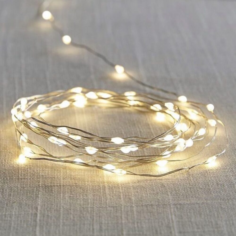 Luces LED Alambre de Plata pilas 10 Metros – La Casa del Oso
